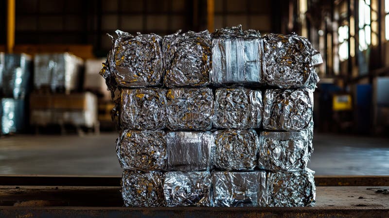 A Stack of Aluminum Foil Sitting on Top of a Table Stock Photo - Image ...