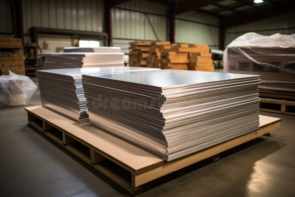 Stack of Aluminum Sheets Ready for Shipping Stock Photo - Image of ...
