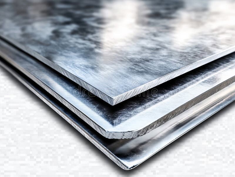 A Stack of Aluminum Sheets on a White Background Stock Photo - Image of ...