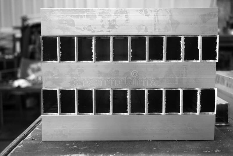 Stack of Aluminum Square Tube Stock Photo - Image of line, metallic ...