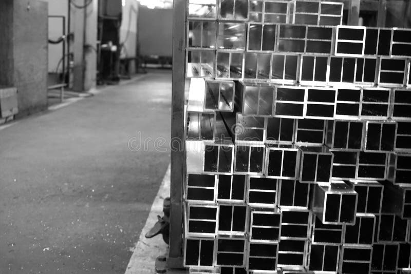 Stack of Aluminum Square Tube Stock Image - Image of aluminium, metal ...