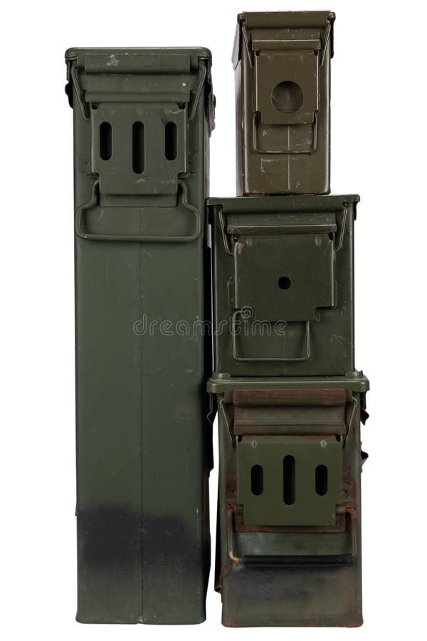 Stack of ammo cans stock photo. Image of lead, bullet - 260232274