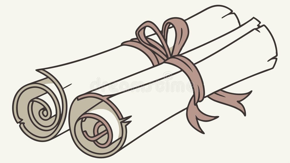 Stack of Ancient Scrolls. Vintage Historical Documents, Vector Design ...