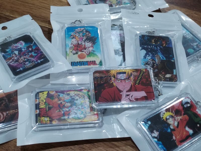 Anime keychains editorial stock image. Image of vehicle - 327472109