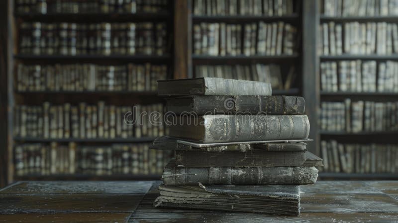 The Stack of Antique Books.AI Generated Image Stock Photo - Image of ...