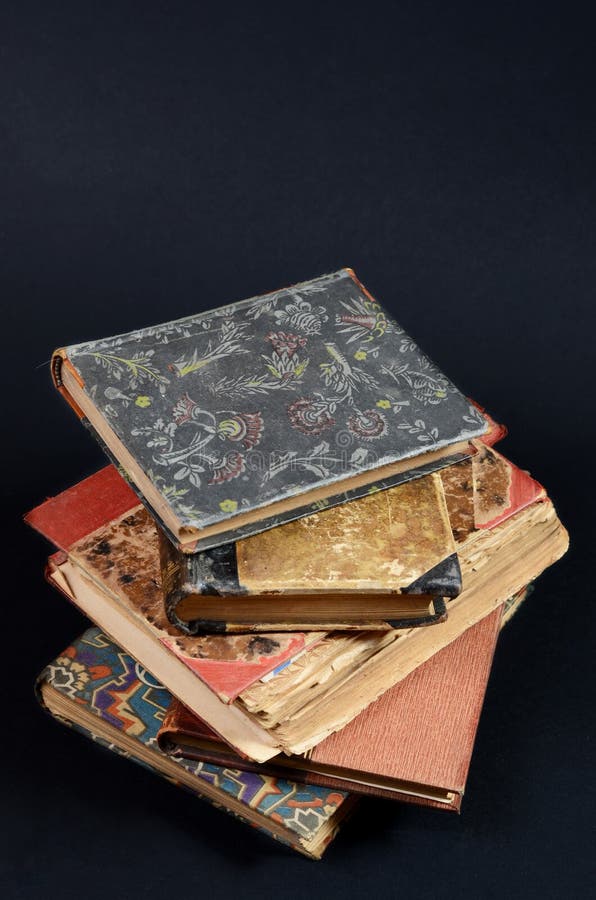 Stack antique books stock image. Image of floral, paper - 36736251