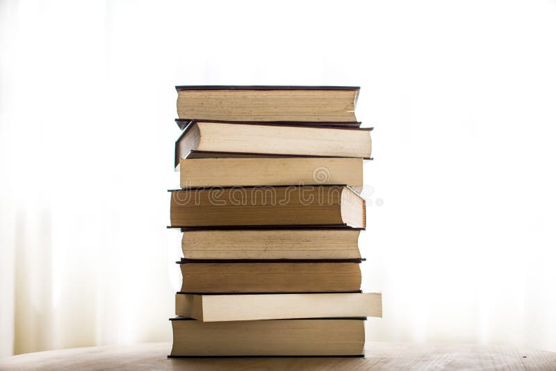 Stack of Antique Hard Cover Books Stock Photo - Image of science, book ...