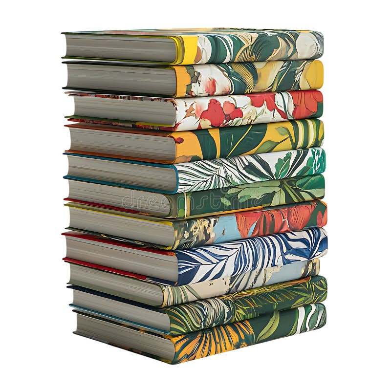 Stack of Antique LeatherBound Books Against Transparent Background ...