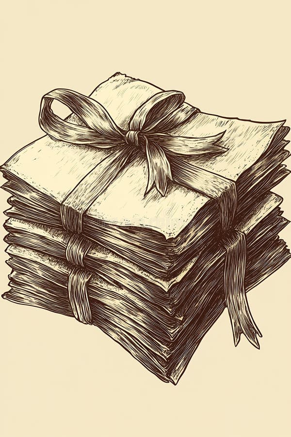 A Stack of Antique Letters Tied with a Ribbon, Vintage Correspondence ...