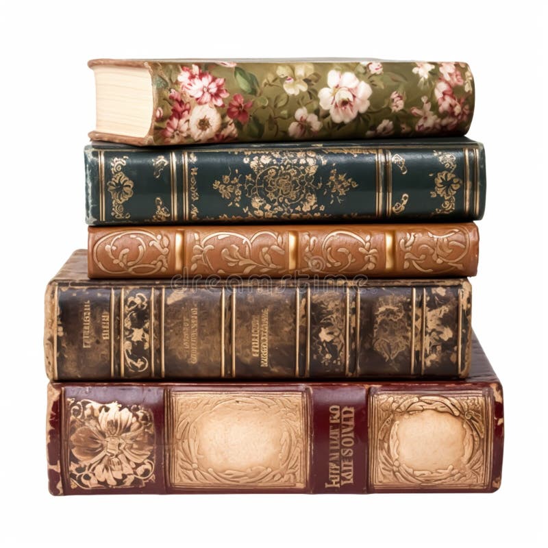 Stack of Antique Vintage Old Books, Reading in Old Library and ...