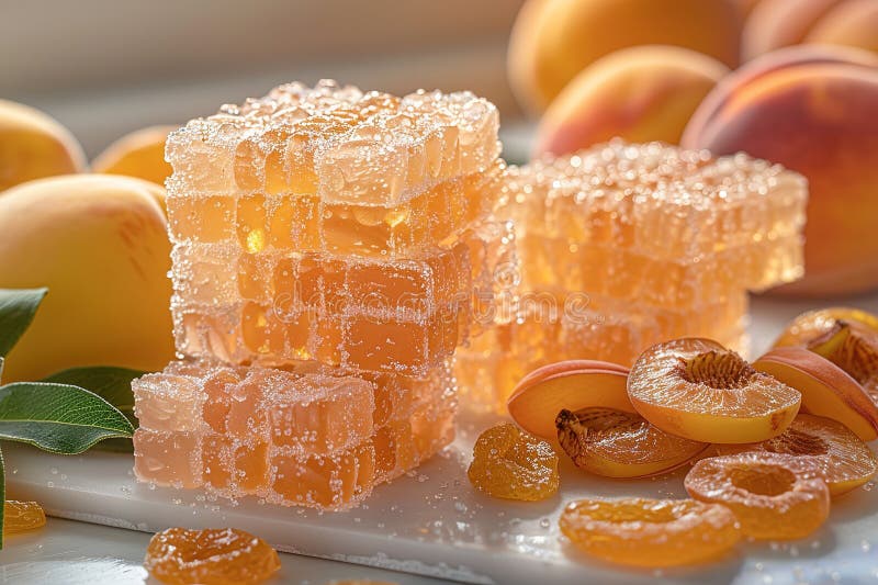 A Stack of Apricot Marmalade Gummies, with One Cut in Half To Reveal ...