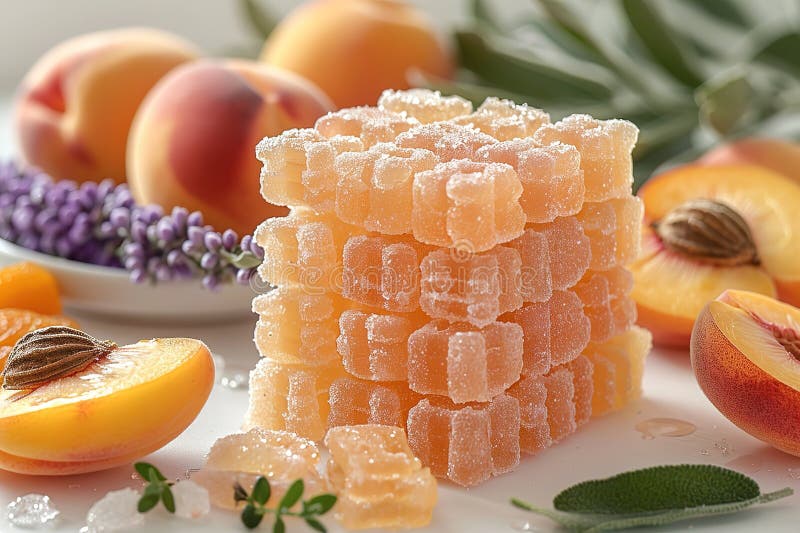 A Stack of Apricot Marmalade Gummies, with One Cut in Half To Reveal ...