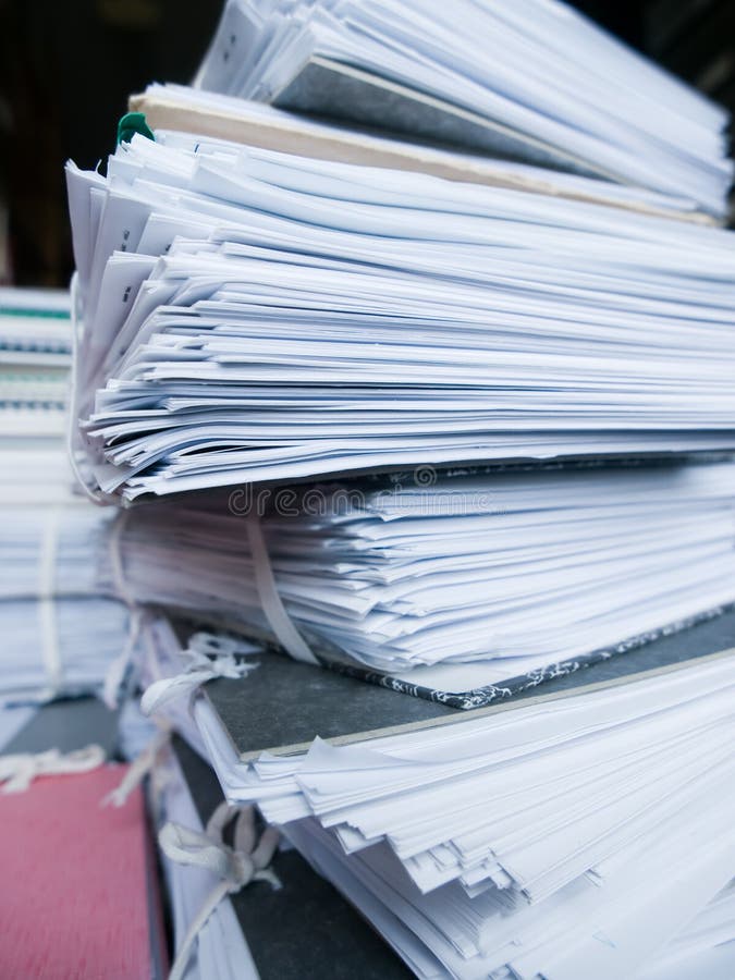 Stack of papers stock photo. Image of files, close, binder - 2033582