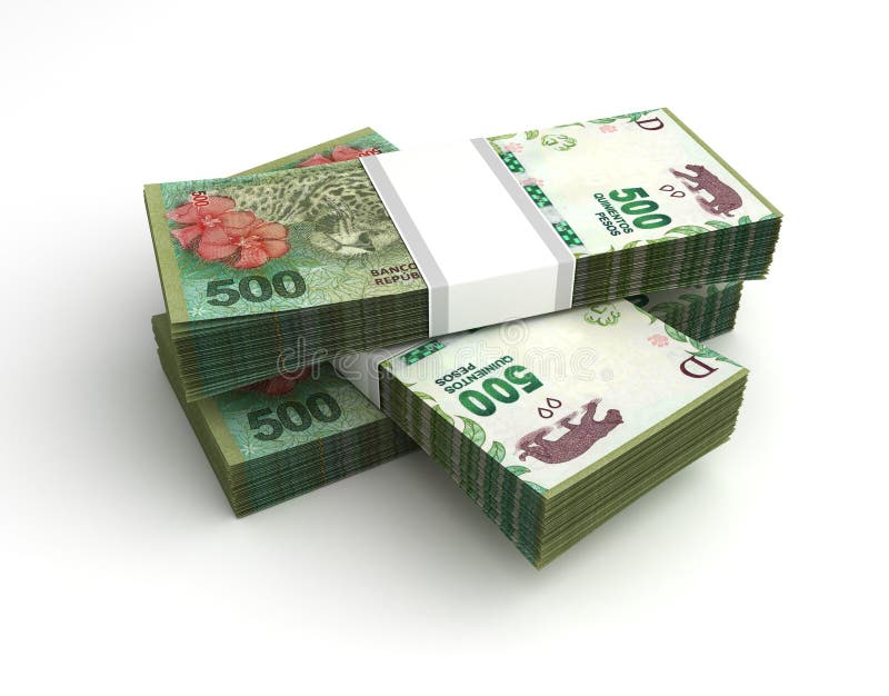 Stack of Argentinian Pesos stock illustration. Illustration of ...