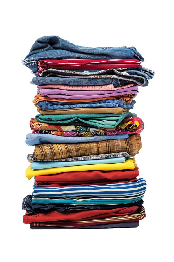 Stack of Arranged Clothes Alone on Transparent Background Stock ...