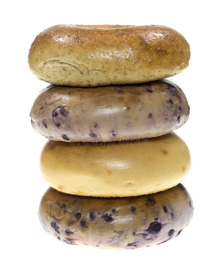 Stack of assorted bagels stock photo. Image of plain - 24364700