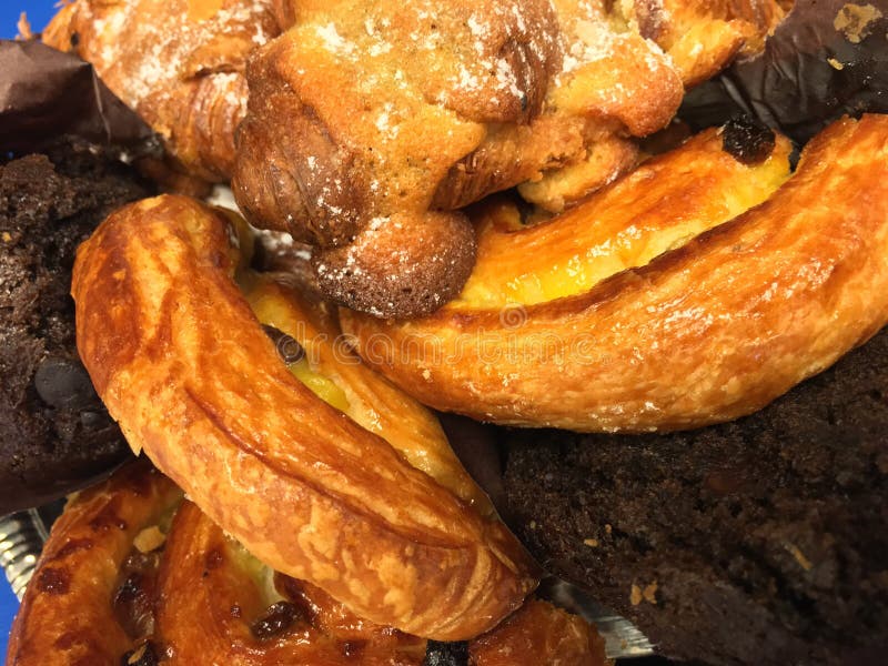 Stack of Assorted Breakfast Pastries Stock Photo - Image of fresh, pile ...