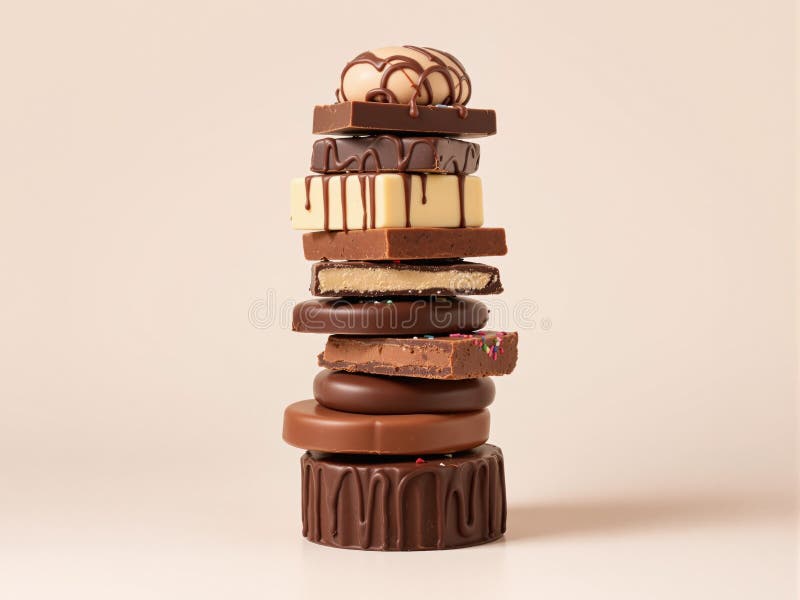 Stack of Assorted Chocolates Stock Illustration - Illustration of ...
