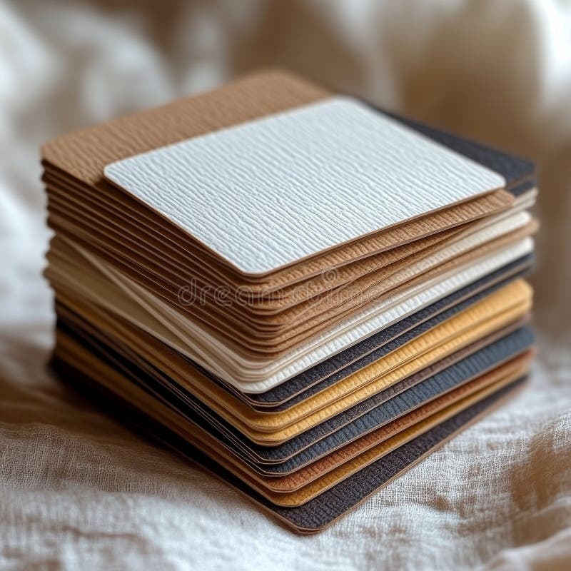 Stack of Assorted Colored Paper Sheets Arranged Neatly on a White ...