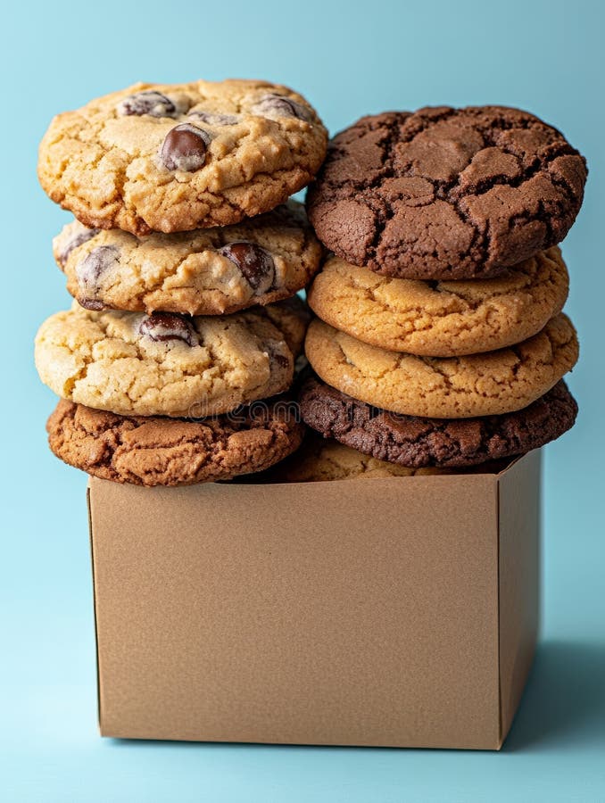 Stack of assorted cookies. stock image. Image of chip - 371115935