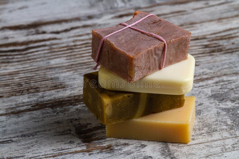 Stack of Assorted Natural Eco Soap Bars. Stock Photo - Image of ...