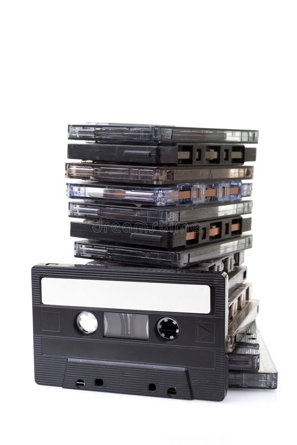 Stack Audio Cassettes Isolated. Stock Image - Image of compact ...