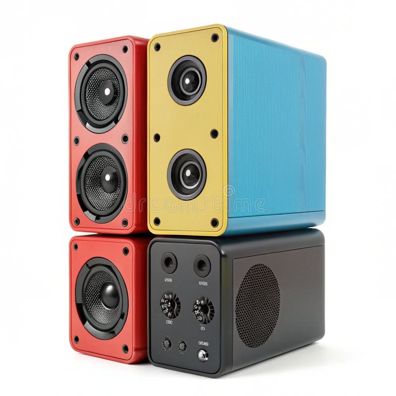 Stack Audio Music Speaker Isolated on White Background Stock ...