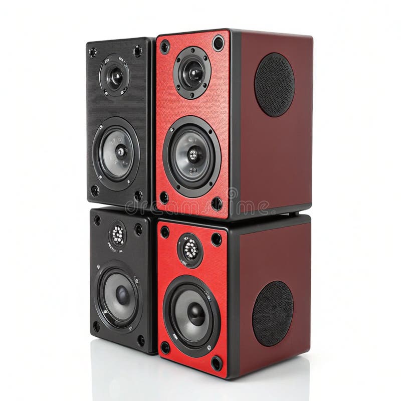Stack Audio Music Speaker Isolated on White Background Stock Illustration - Illustration of ...