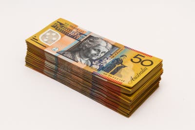 Stack of Australian $50 Notes Stock Photo - Image of currency, wealth ...