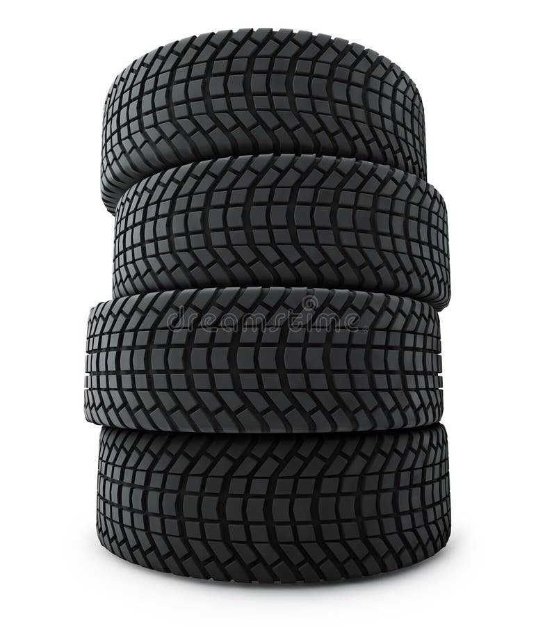 Stack of new tires stock illustration. Illustration of road - 11281579