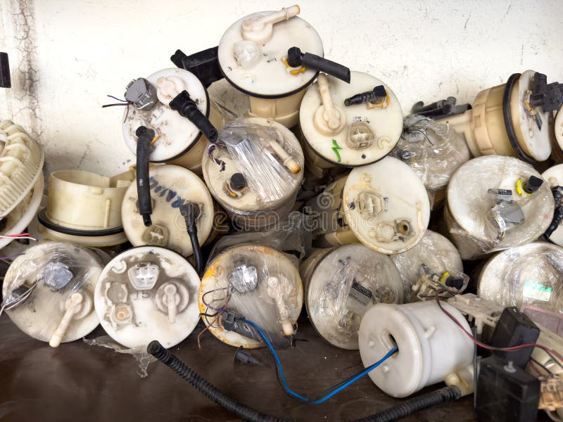 Stack of Automotive Fuel Pump Modules in a Workshop: Pakistan - 03 July ...