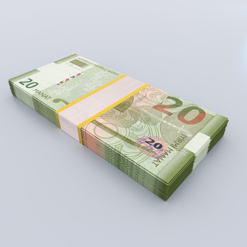 Stack of Azerbaijan New 20 Manat Notes. Stock Illustration ...