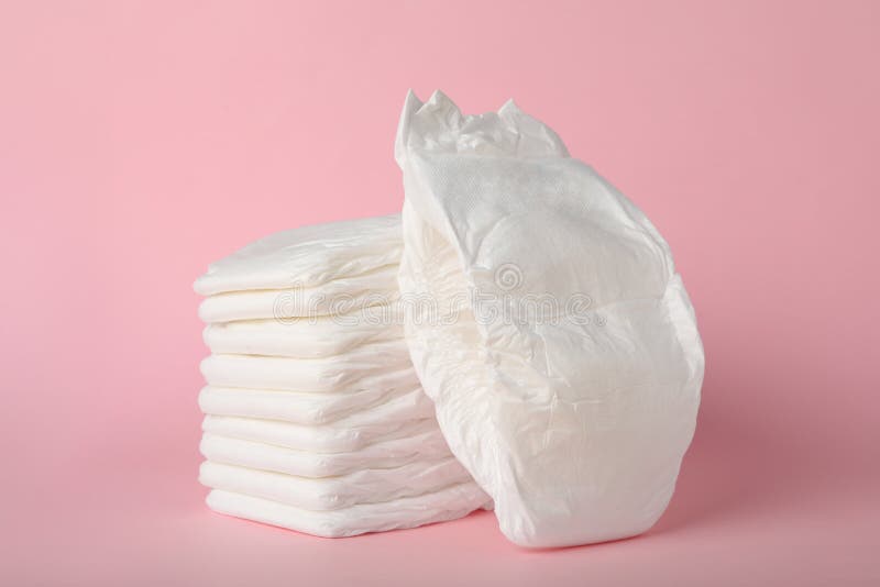 Stack of Baby Diapers on Background Stock Image - Image of collection ...