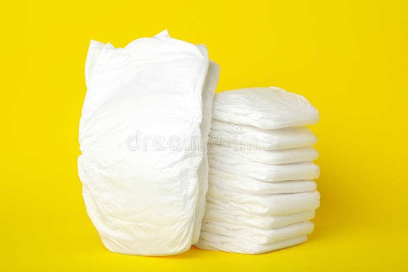 Stack of Baby Diapers on Background Stock Photo - Image of accessory ...