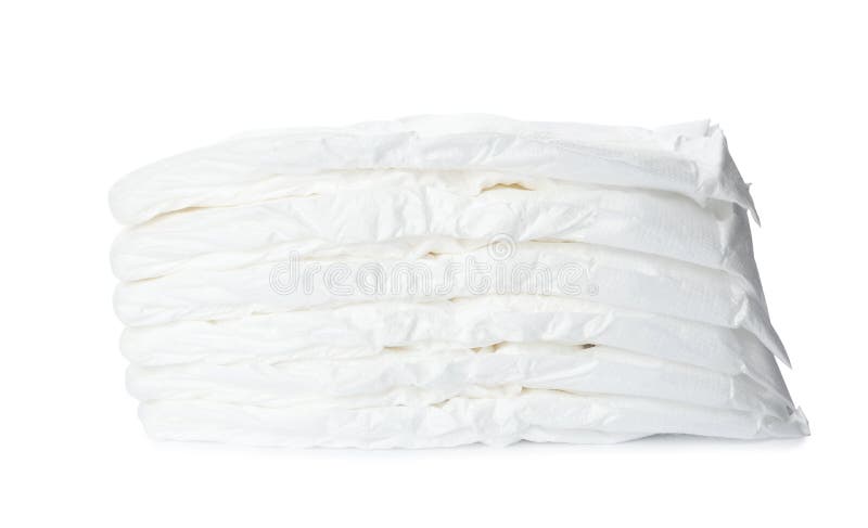 Stack of Baby Diapers Isolated Stock Image - Image of isolated, child ...