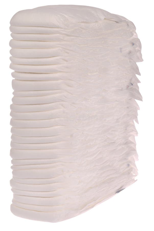 Stack of baby diapers stock image. Image of close, white - 21892583