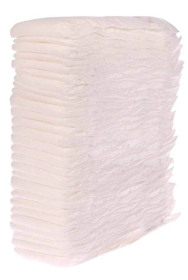 Stack of baby diapers stock image. Image of close, white - 21892583