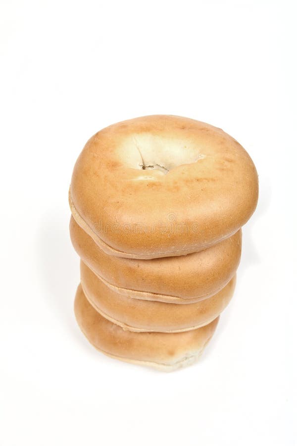A Stack of Bagel on White Background Stock Photo - Image of color ...