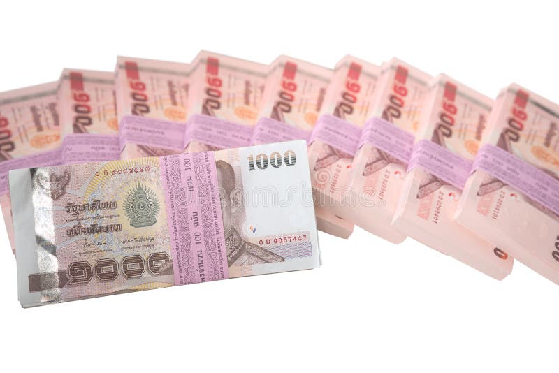 Stack of baht notes stock image. Image of earn, closeup - 73714213