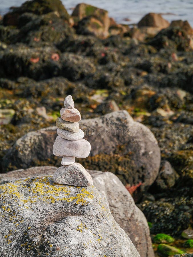 Stack of Balance Stones in Nature Environment. Stock Photo - Image of ...