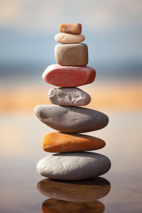 Stack of Balanced Stones Symbolizing Mindfulness and Harmony Stock ...