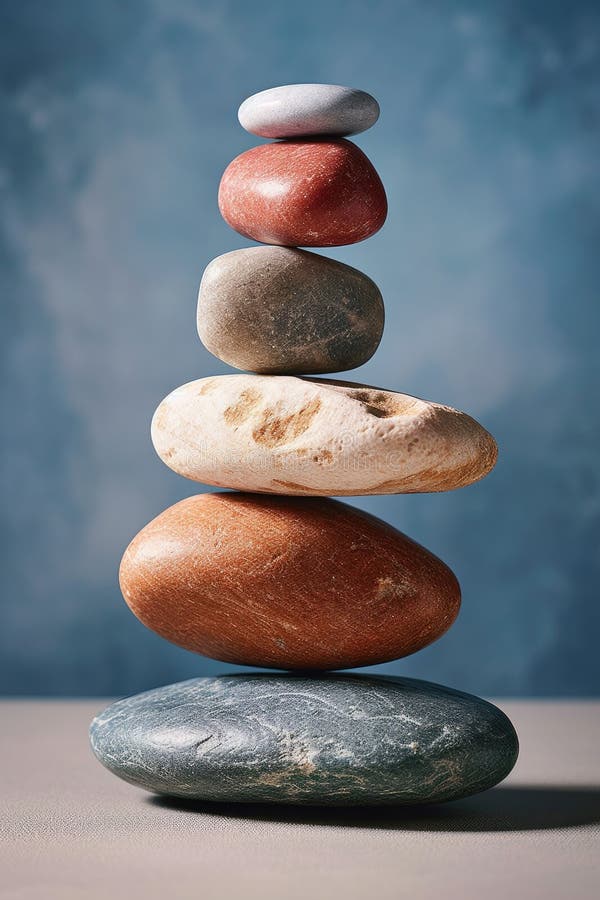 Stack of Balanced Stones Symbolizing Mindfulness and Harmony Stock ...