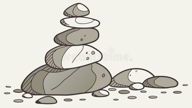 Stack of Balanced Zen Stones Cairn Sculpture, Vector Design Generative ...