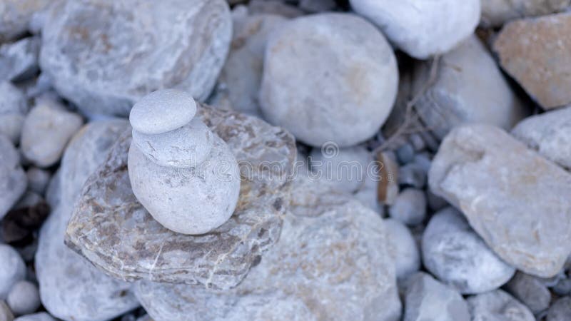 Stack Balancing Pebble Stones Pool with Out Stock Photo - Image of blue ...