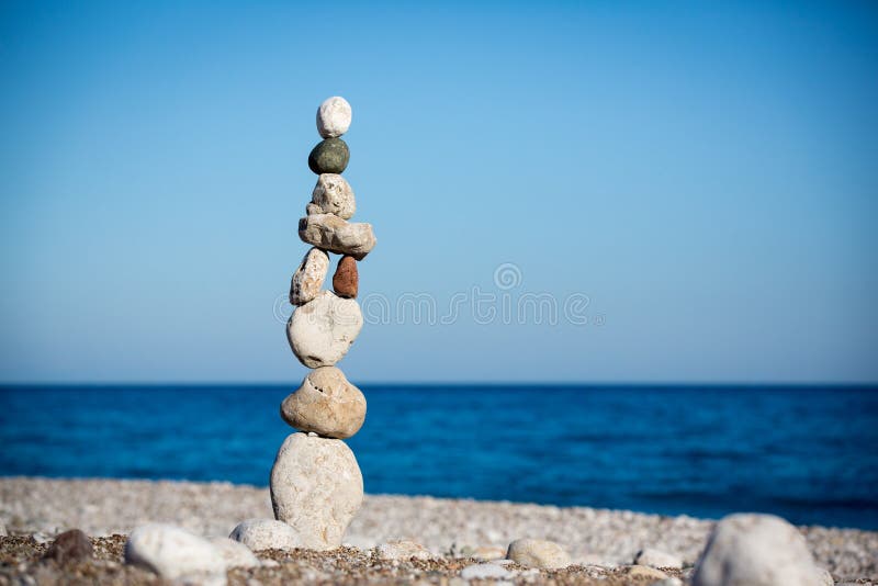 Stack of balancing pebbles stock photo. Image of stone - 27703014