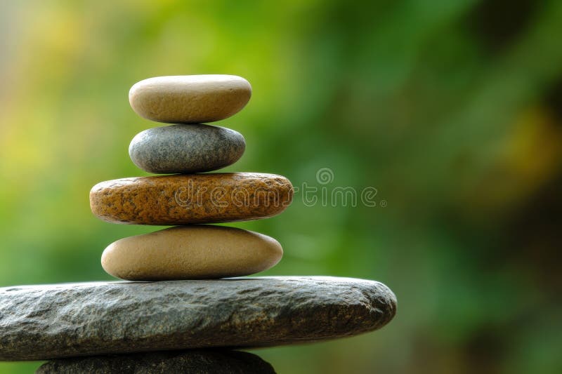 Stack of Balancing Pebbles Creating Harmony and Tranquility in Nature ...