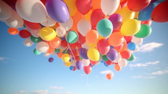 Stack of Balloons in Various Colors Stock Illustration - Illustration ...