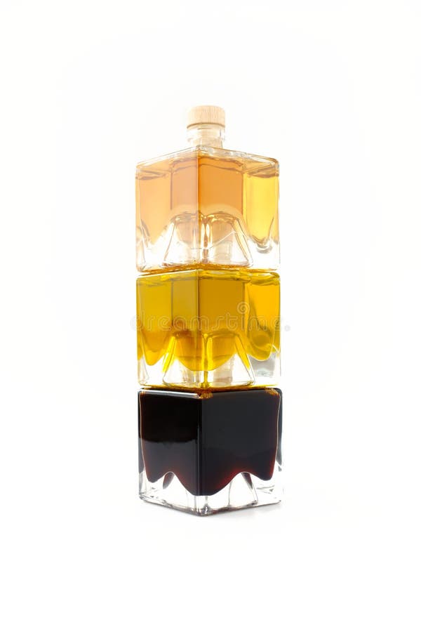 Stack of Balsamic Bianco, Balsamic Vinegar and Olive Oil Bottles Stock ...