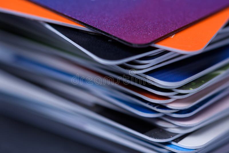 Stack of Bank Plastic Credit and Debit Cards Stock Photo - Image of ...