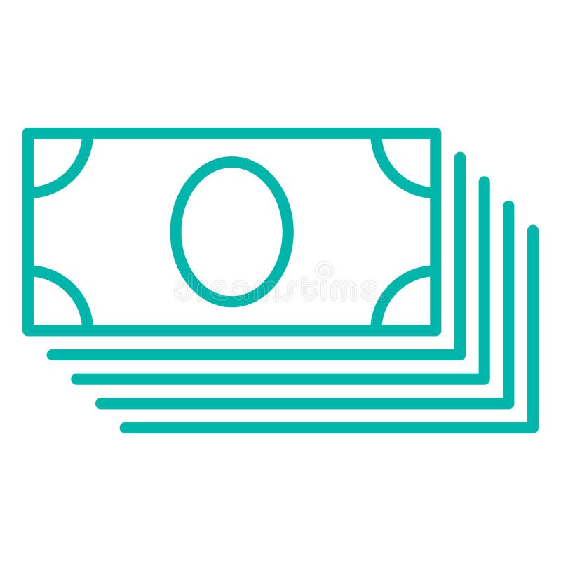 Stack Banknotes Business Process Stroke Icon Stock Vector ...